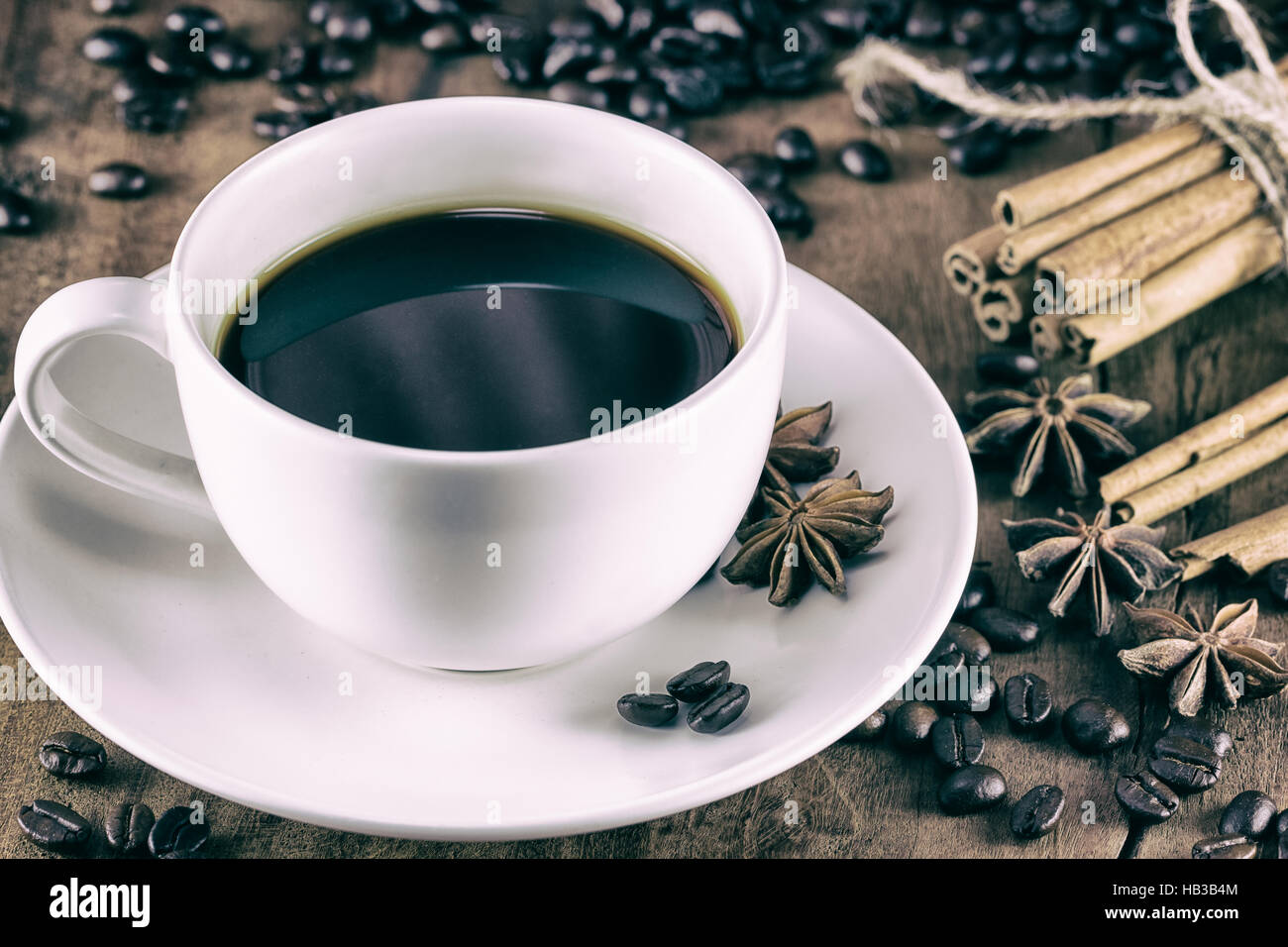 Cup of coffee on the wood table that suitable for background,backdrop ...