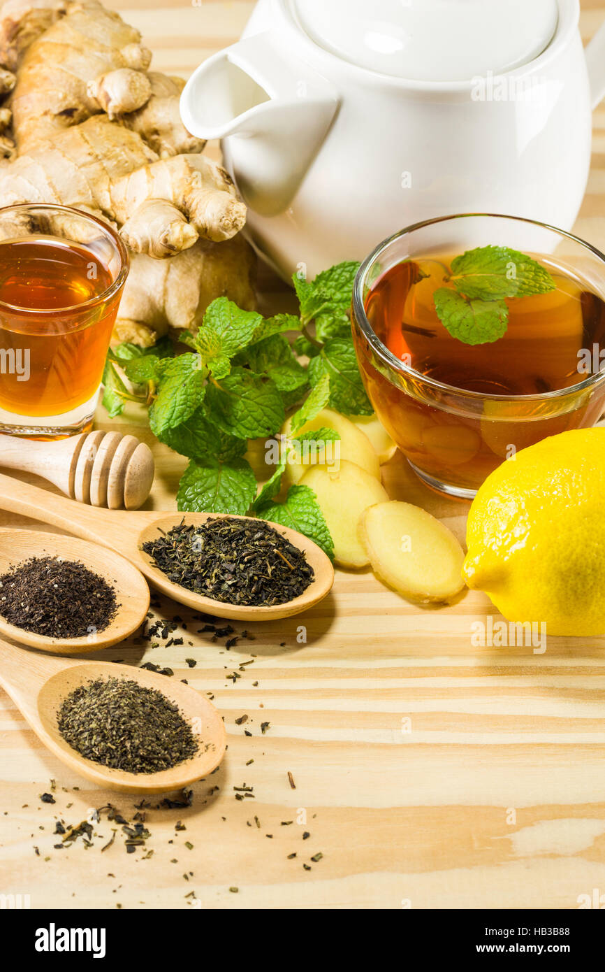 A cup of tea on the wood table. You can apply for background,backdrop ...