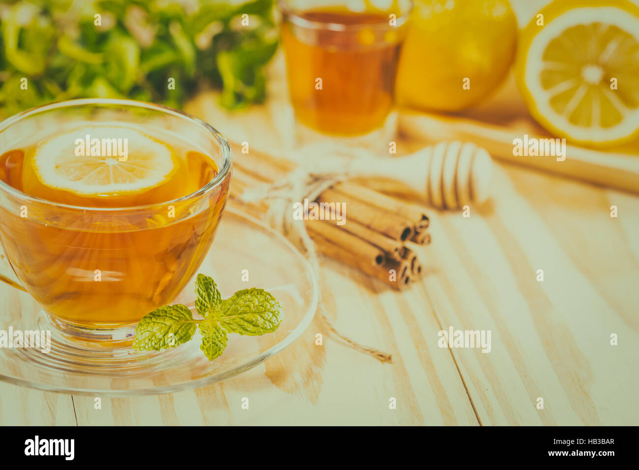 A cup of tea on the wood table. You can apply for background,backdrop ...