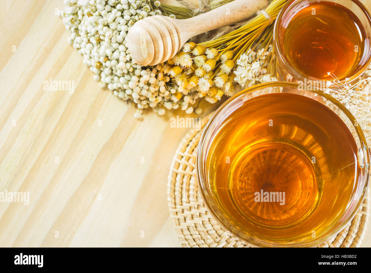 A cup of tea on the wood table. You can apply for background,backdrop ...