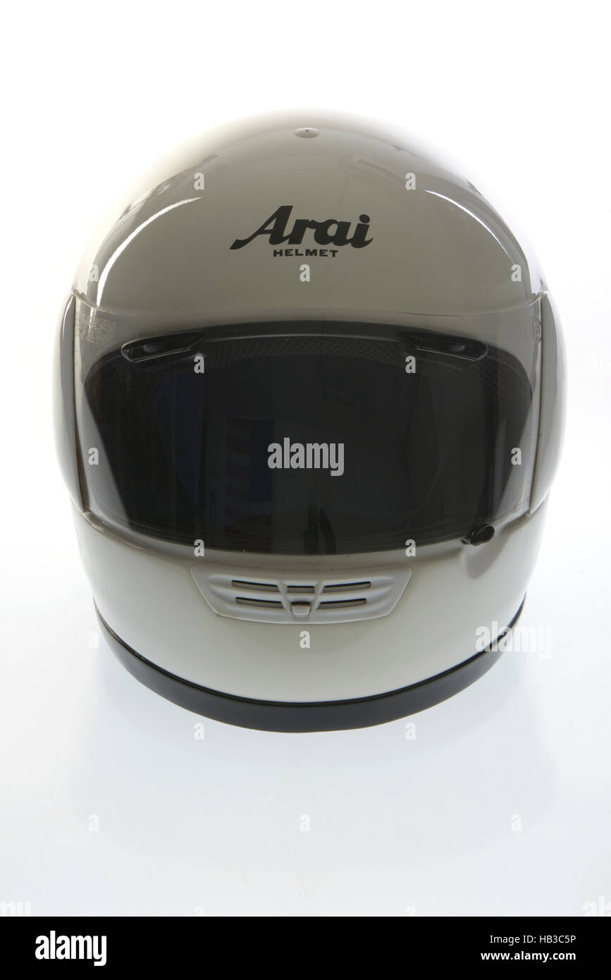 Motorcycle white helmet Stock Photo - Alamy