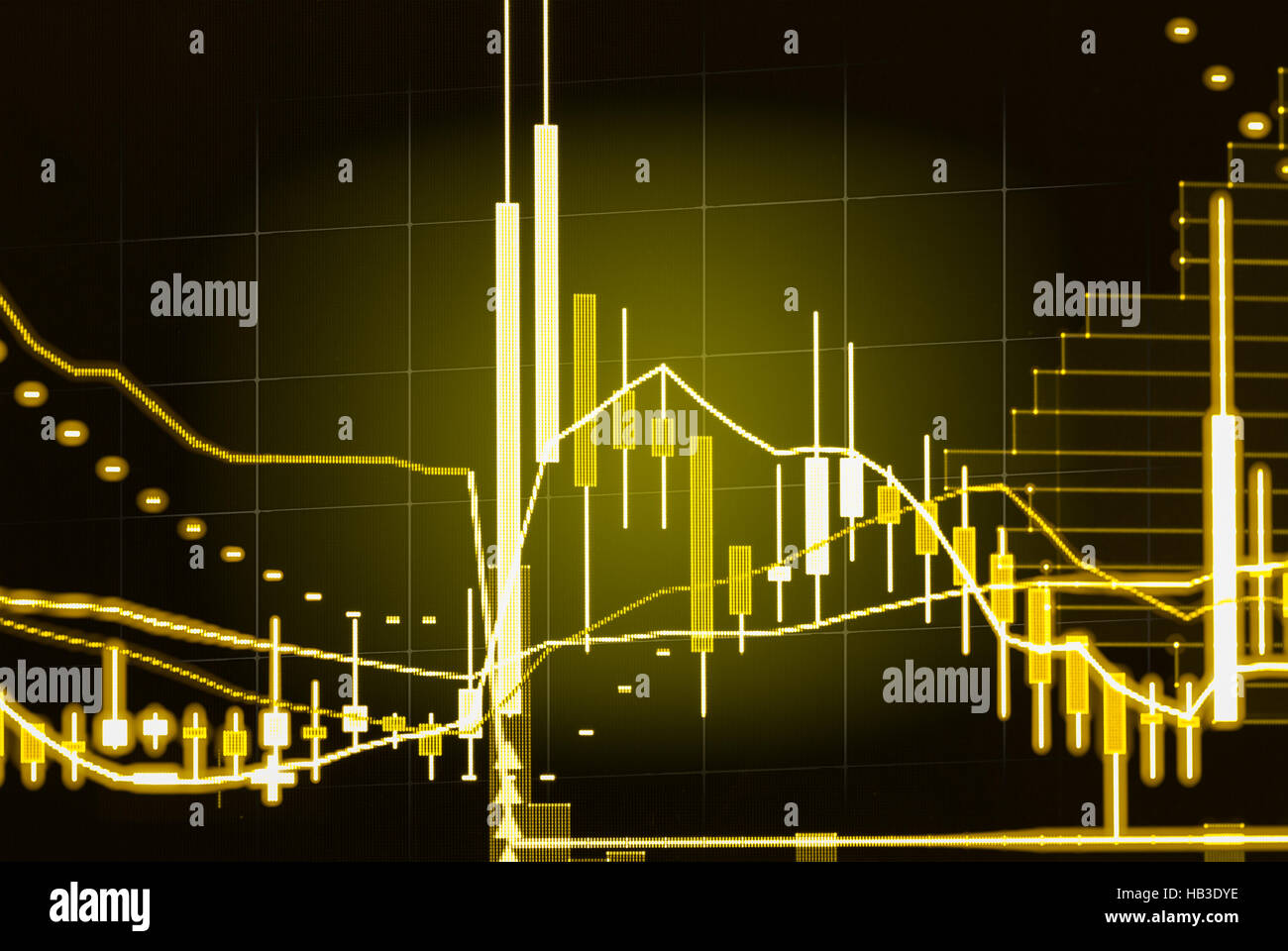 Financial data on a monitor,candle stick graph of stock market , stock ...