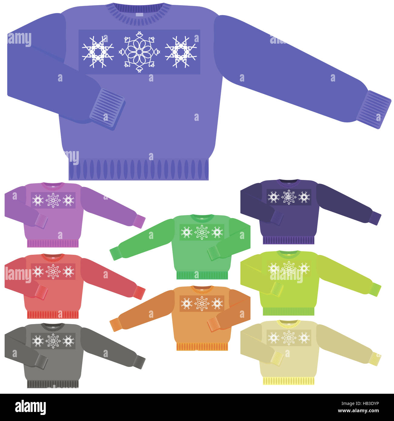 Set of Colorful Sweaters for Men Stock Photo - Alamy