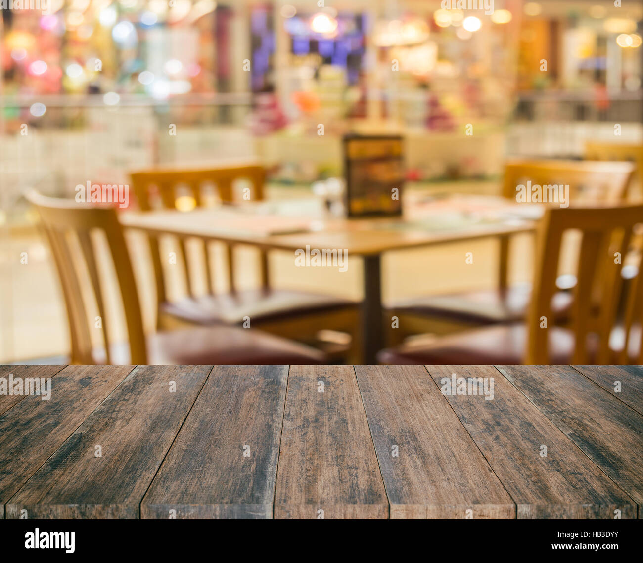 old wood texture with blur restaurant background Stock Photo - Alamy