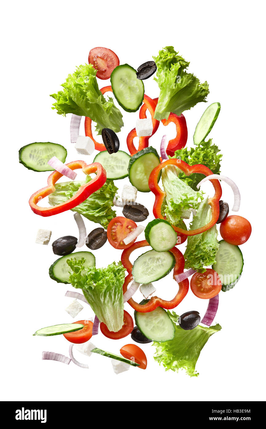 Flying tomato on white Cut Out Stock Images & Pictures - Alamy