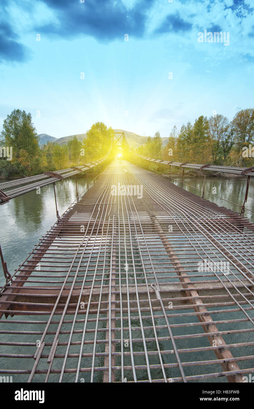At the dangerous bridge Stock Photo - Alamy