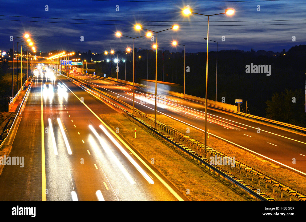 Controlled-access highway in Poznan Stock Photo - Alamy