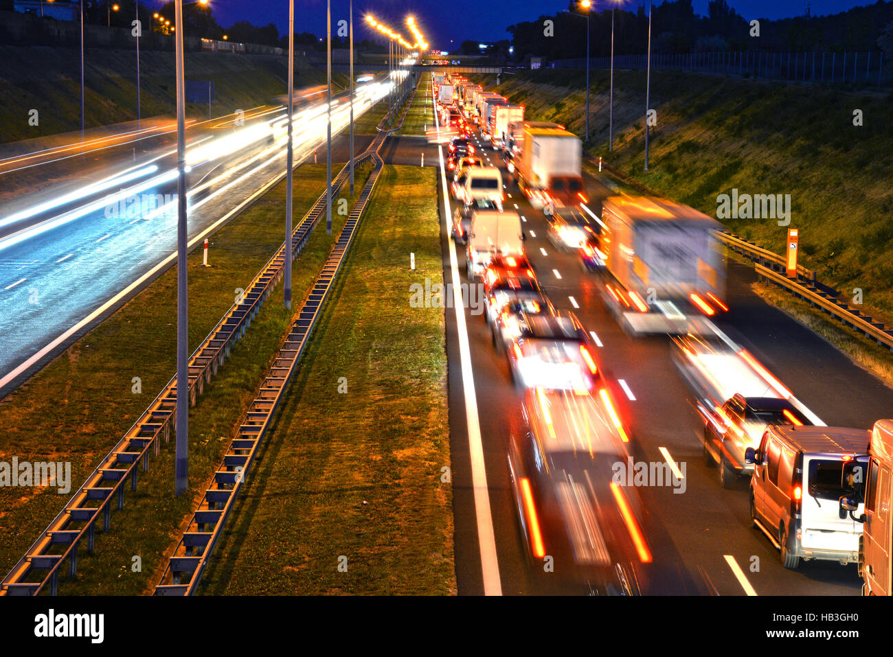 Controlled-access highway in Poznan Stock Photo - Alamy