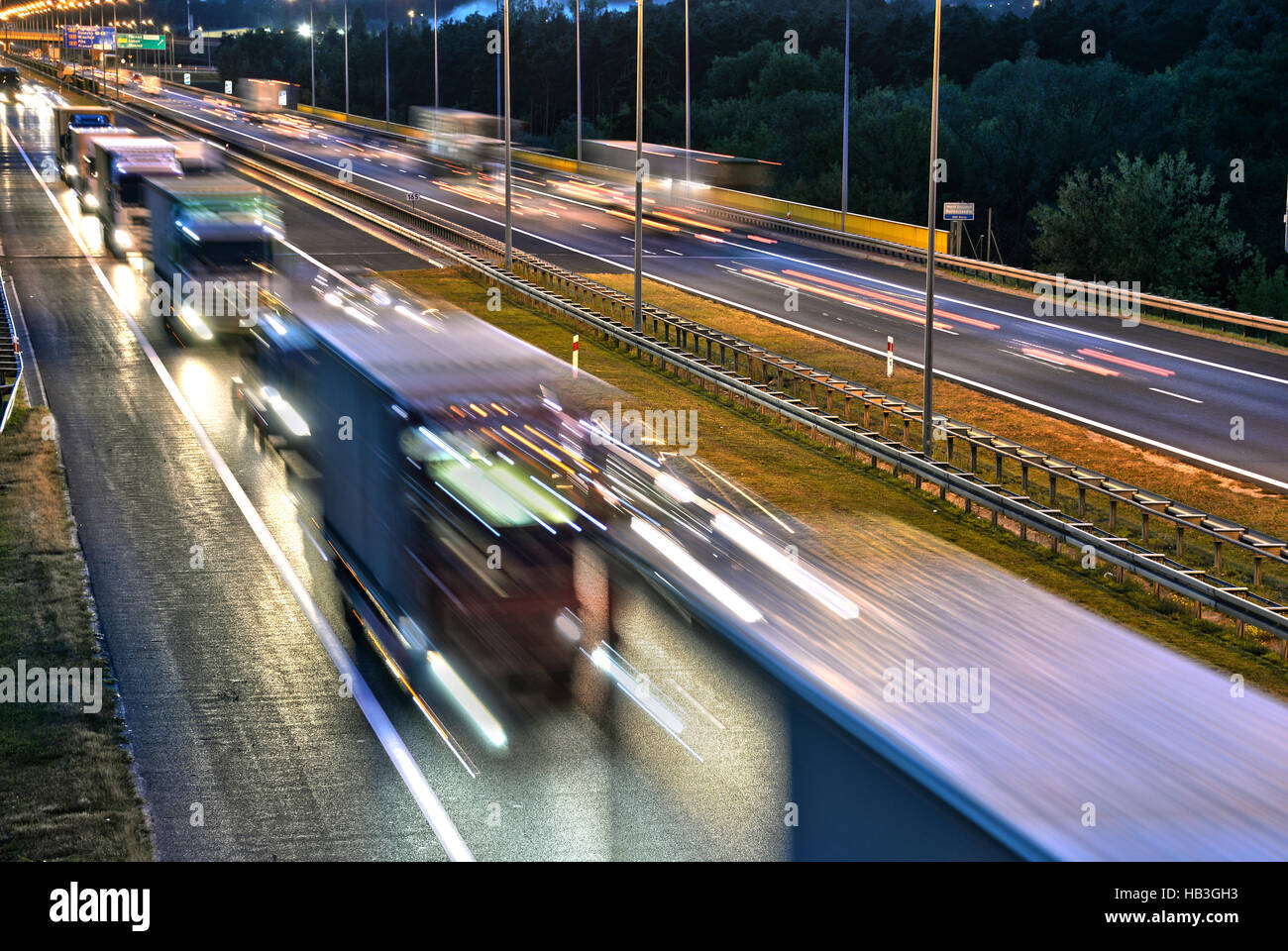 Controlled-access highway in Poznan Stock Photo - Alamy
