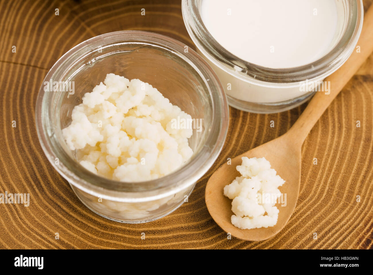 Organic probiotic milk kefir grains Stock Photo - Alamy