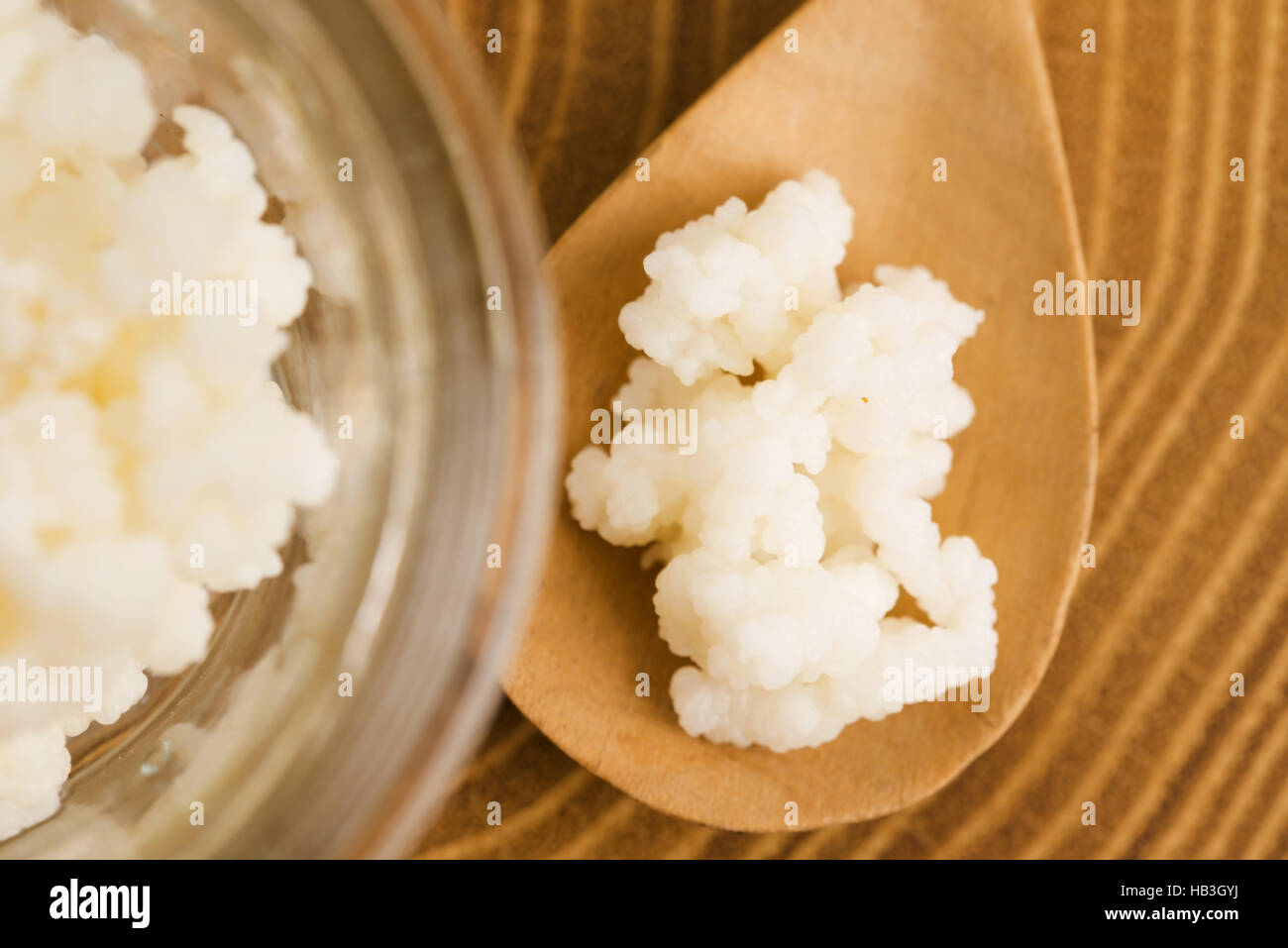 Organic probiotic milk kefir grains Stock Photo - Alamy