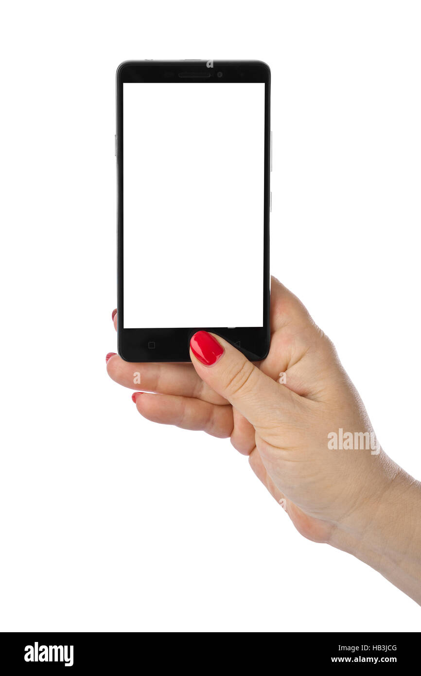 Hand with smartphone Stock Photo - Alamy
