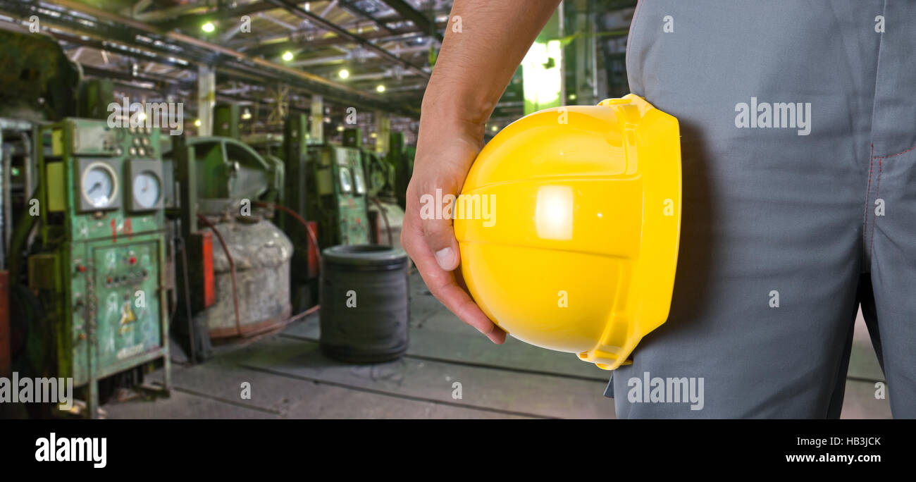 Worker with safety helmet Stock Photo - Alamy