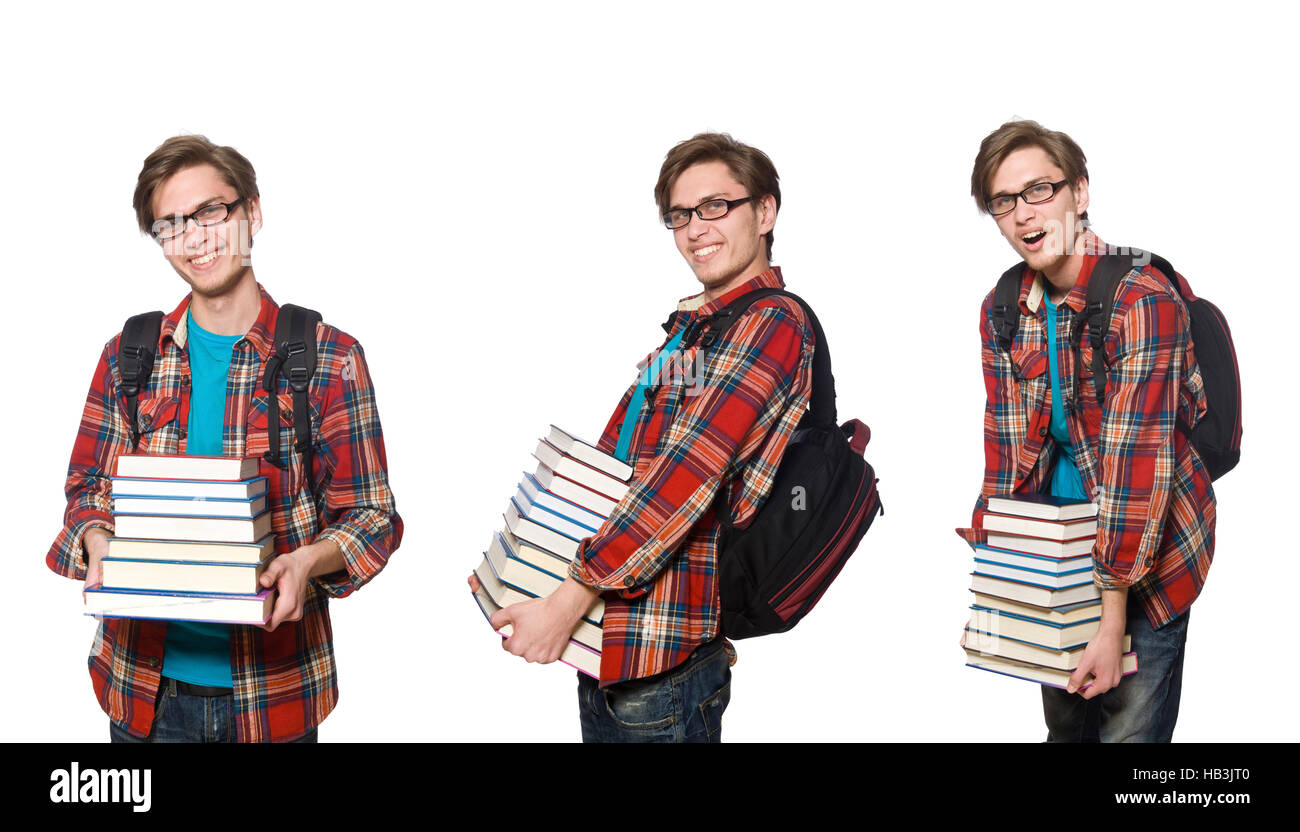 Composite photo of student with books Stock Photo - Alamy