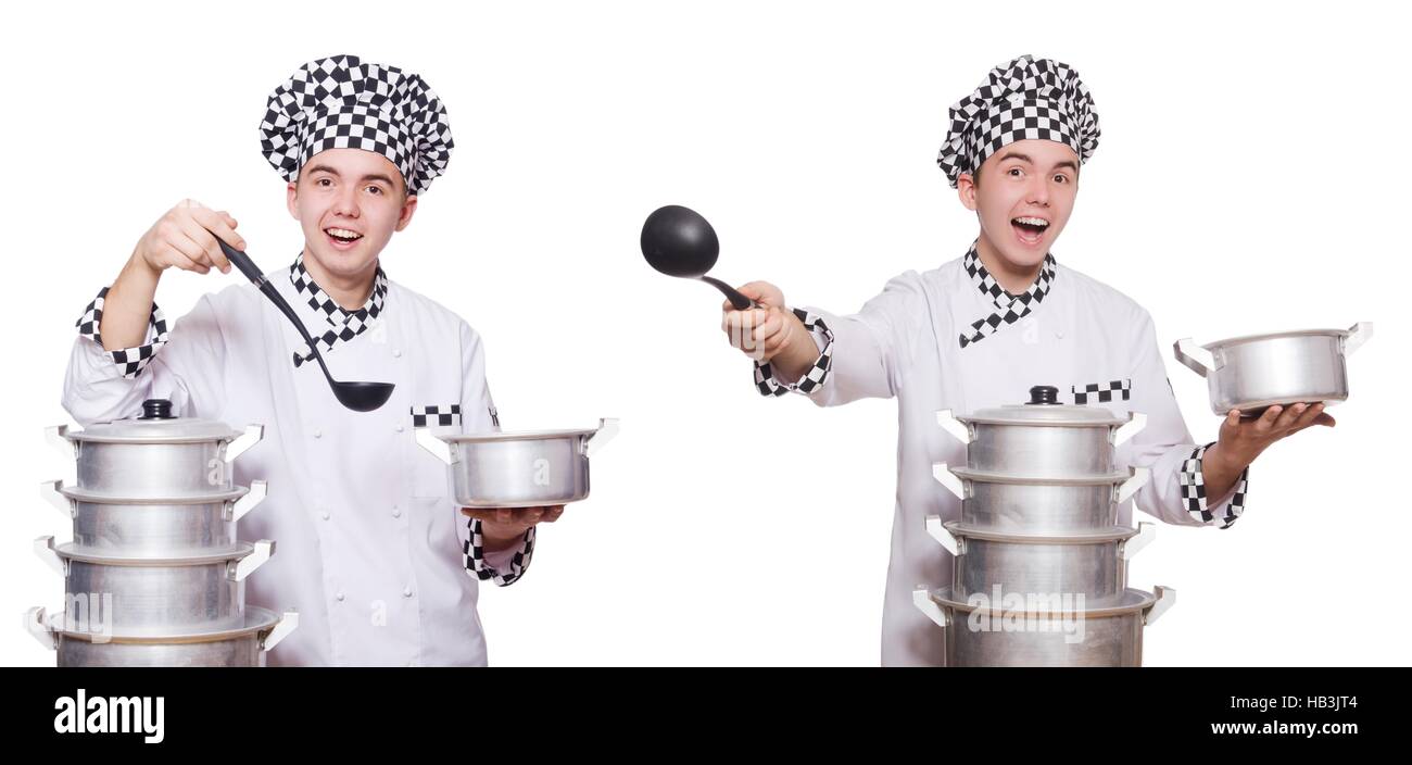 Set of photos with funny cook Stock Photo - Alamy
