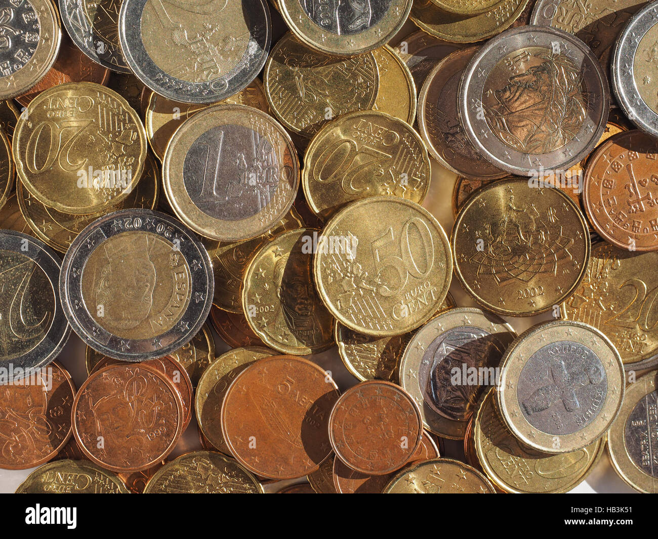 Euro coins background Stock Photo - Alamy