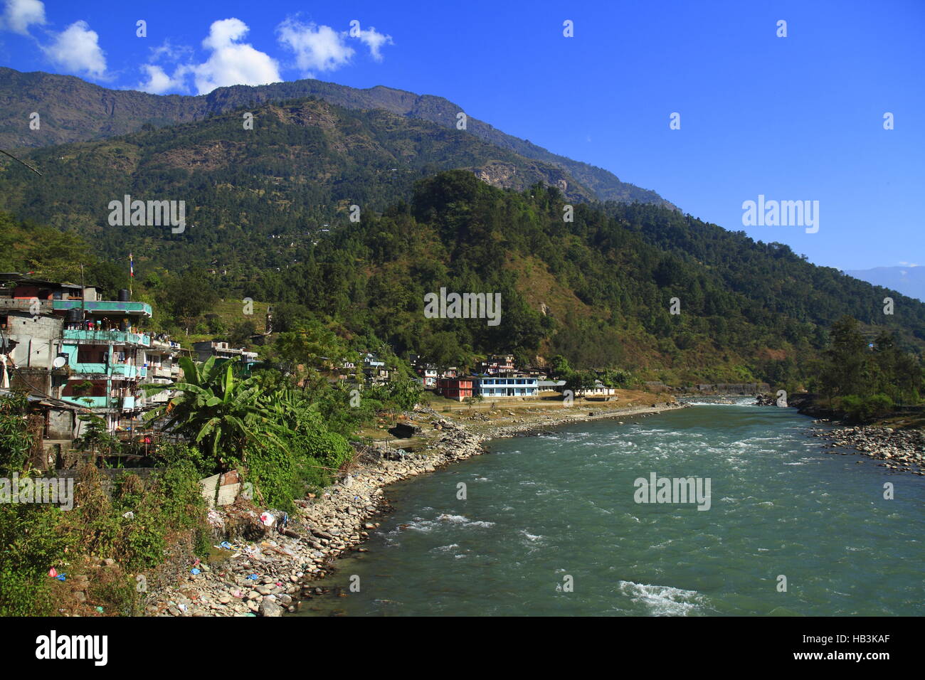 Mountain village in Nepal Stock Photo - Alamy