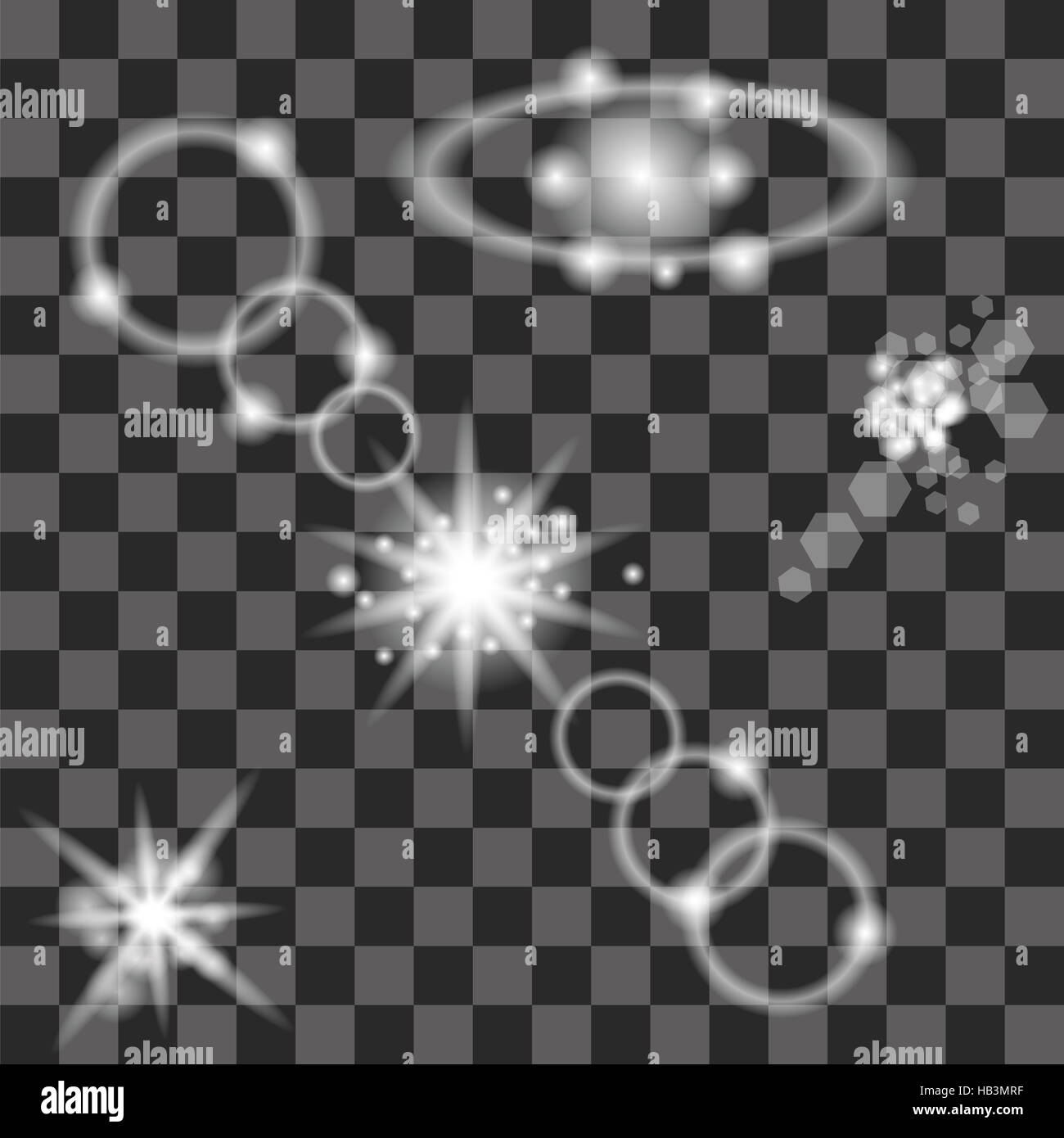 Set of Different White Lights Stock Photo - Alamy