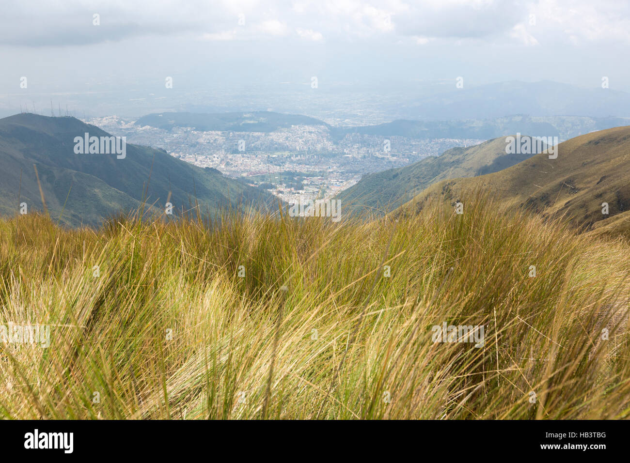 View of the mountain and Quito in the background. Ecuador Stock Photo ...
