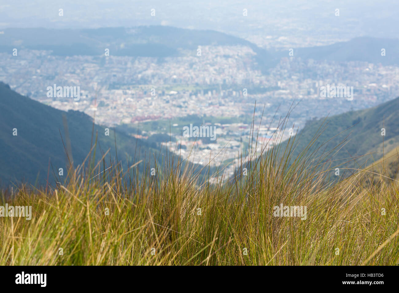 View of the mountain and Quito in the background. Ecuador Stock Photo ...