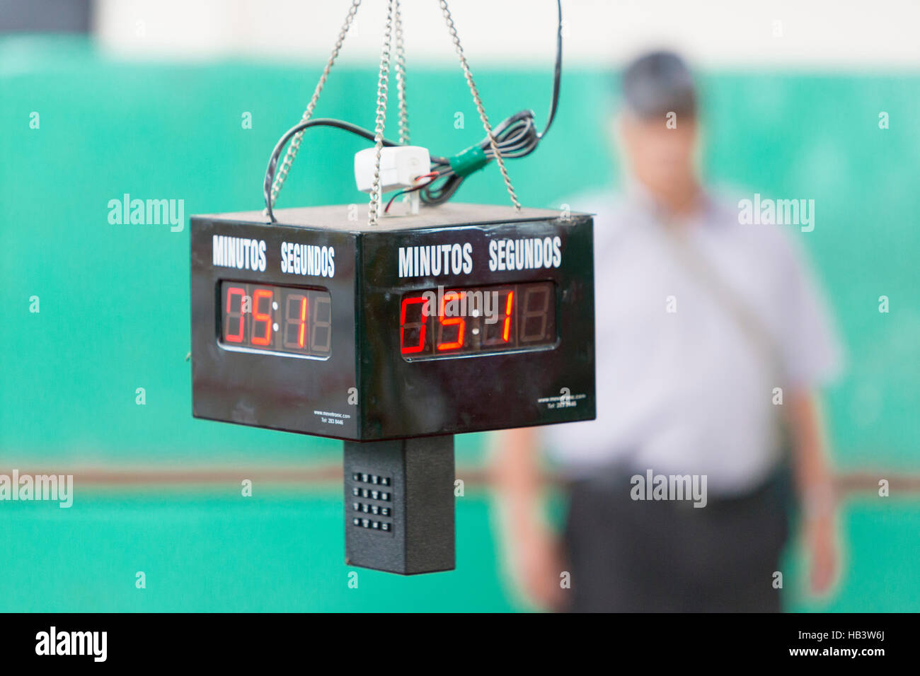 Central stopwatch for cockfighting in Otavalo Stock Photo - Alamy