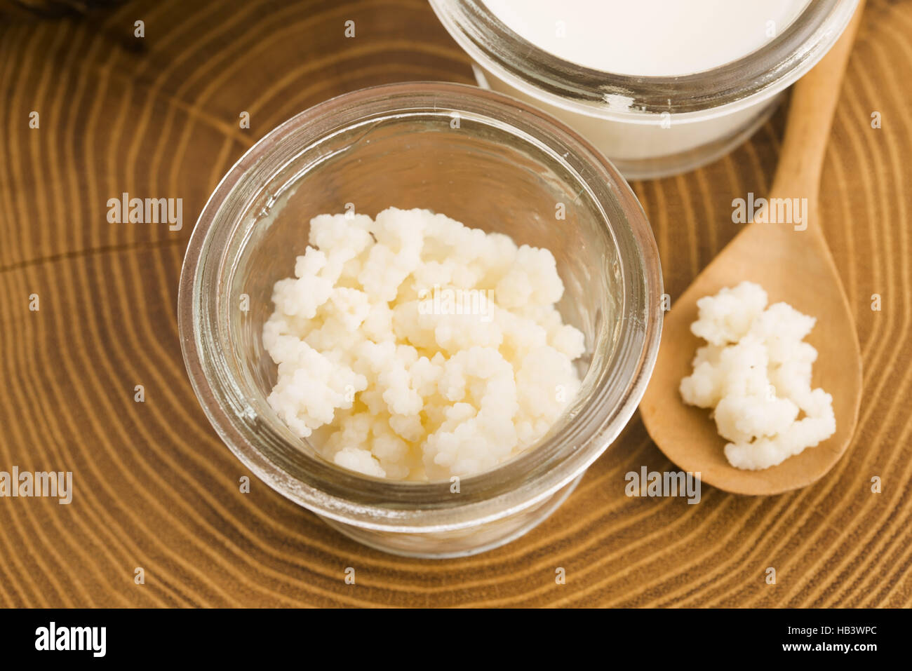 Organic probiotic milk kefir grains Stock Photo - Alamy