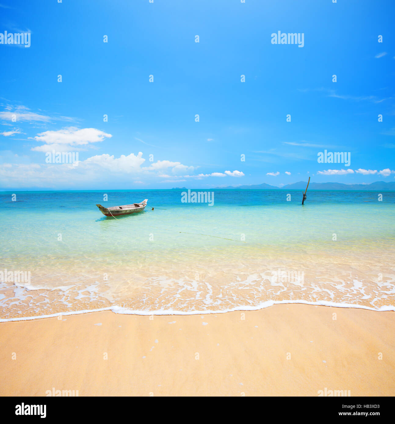 boat and beautiful blue ocean Stock Photo - Alamy