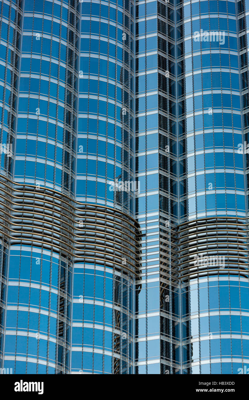 Facade of the Burj Khalifa in Dubai, world tallest building Stock Photo ...