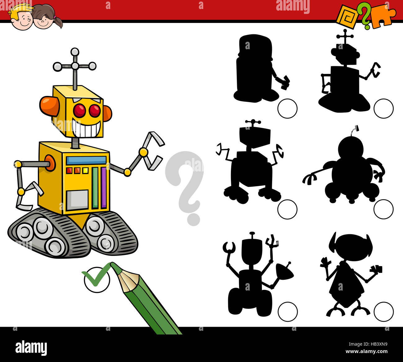 shadows game with robot Stock Photo - Alamy