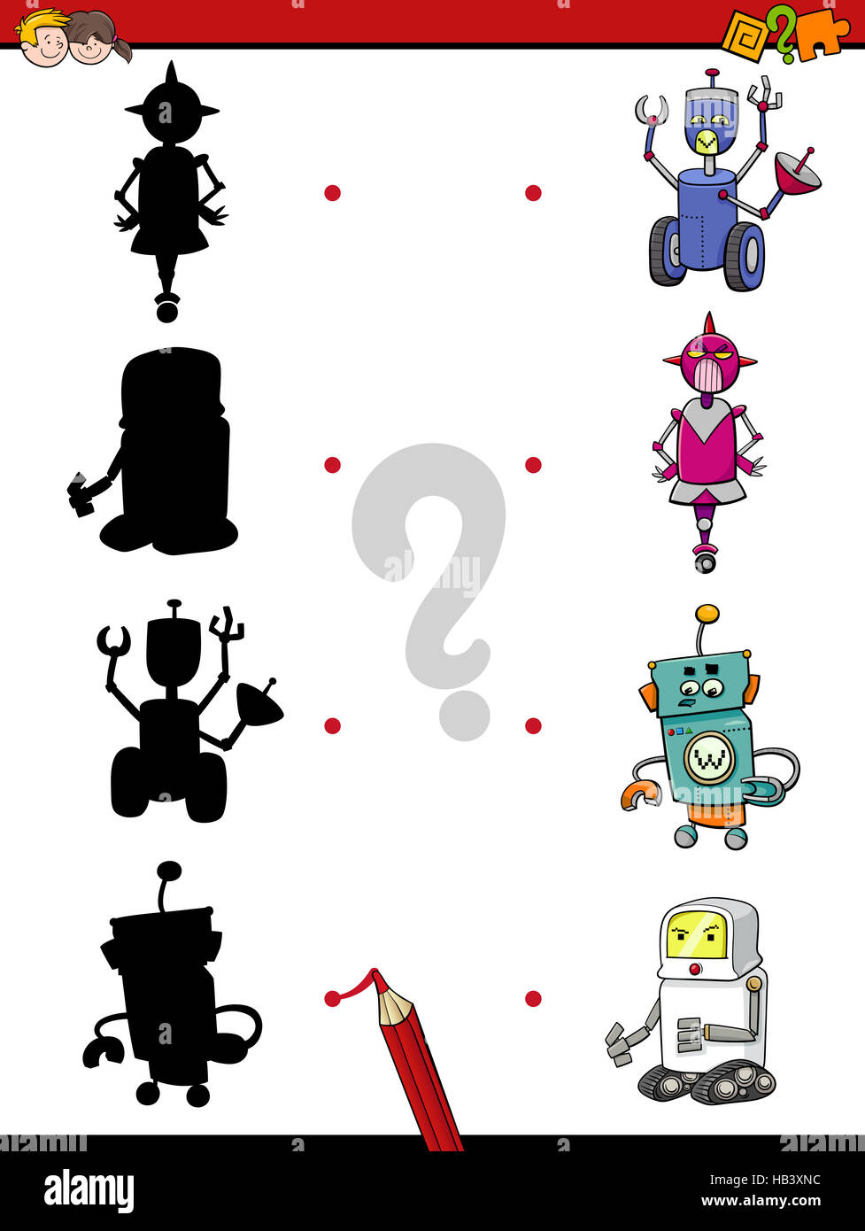 Preschool shadow activity robots hi-res stock photography and images ...