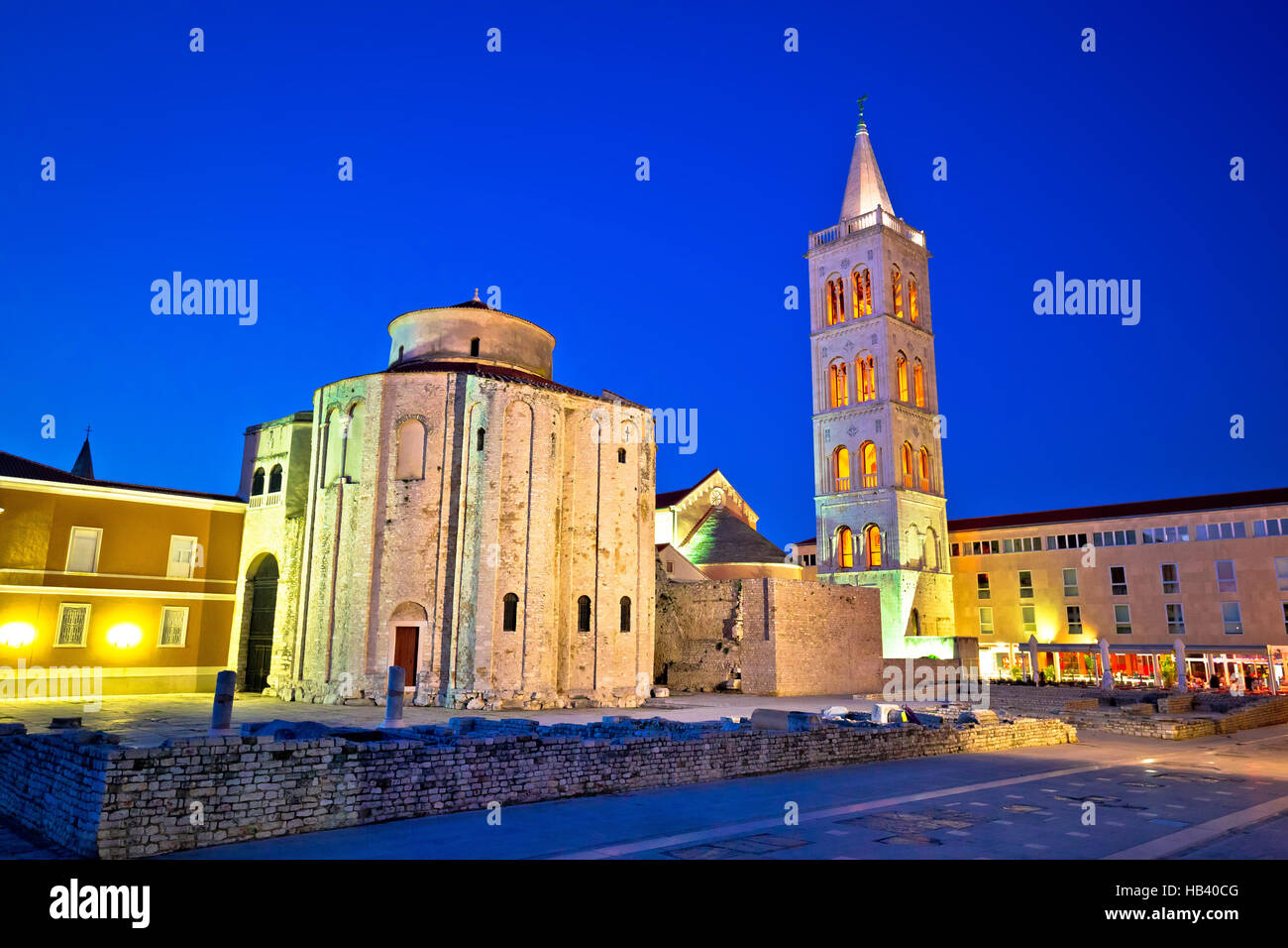 Zadar historic square and church Stock Photo - Alamy