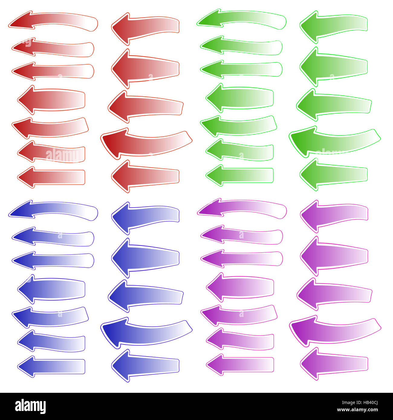 Set of Colorful Different Arrows Stock Photo - Alamy