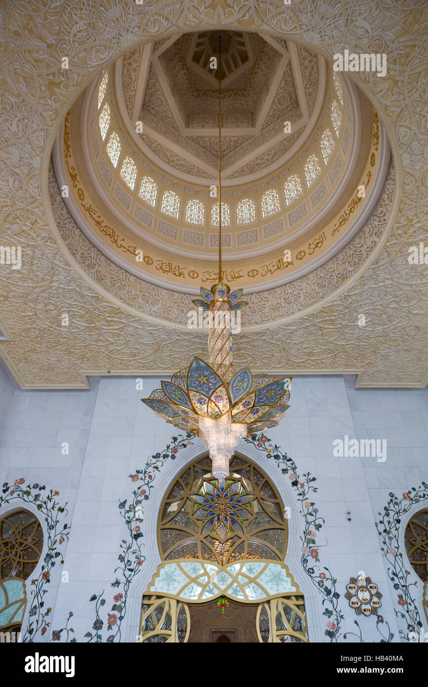 Sheikh zayed mosque inside dome hi-res stock photography and images - Alamy