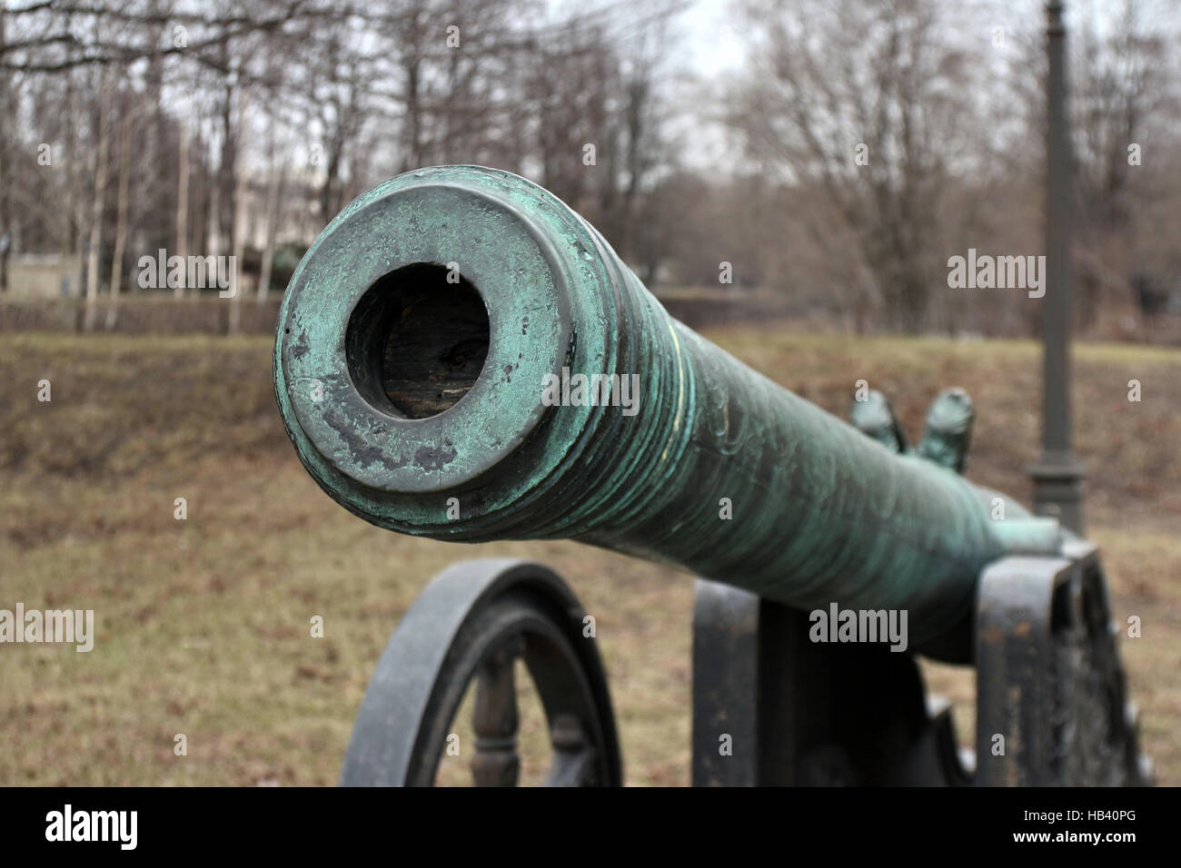 medieval bronze cannon front view Stock Photo - Alamy