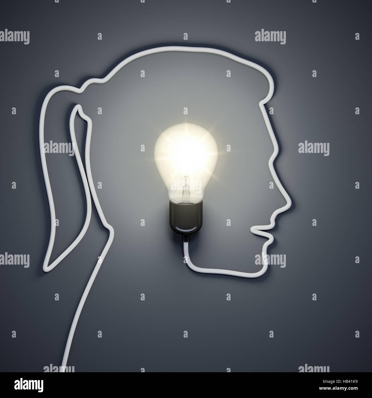 Female silhouette head hi-res stock photography and images - Alamy
