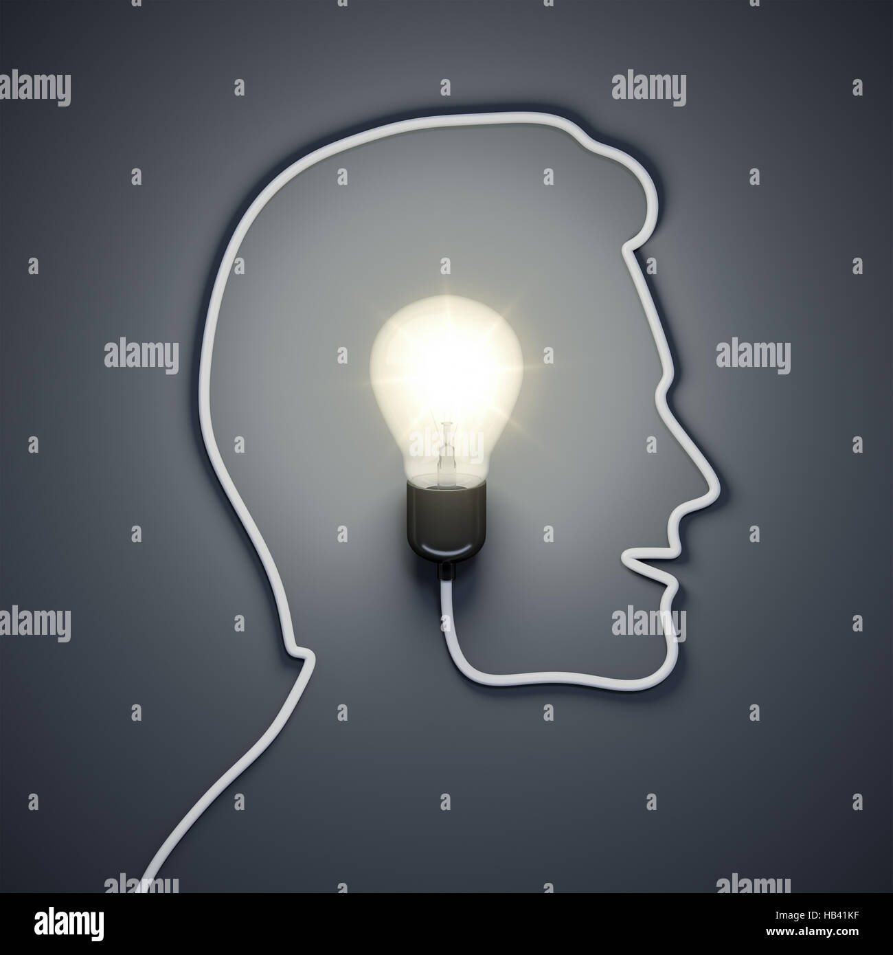Light bulb with brain inside hi-res stock photography and images - Alamy