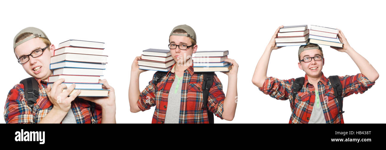 Composite photo of student with books Stock Photo - Alamy