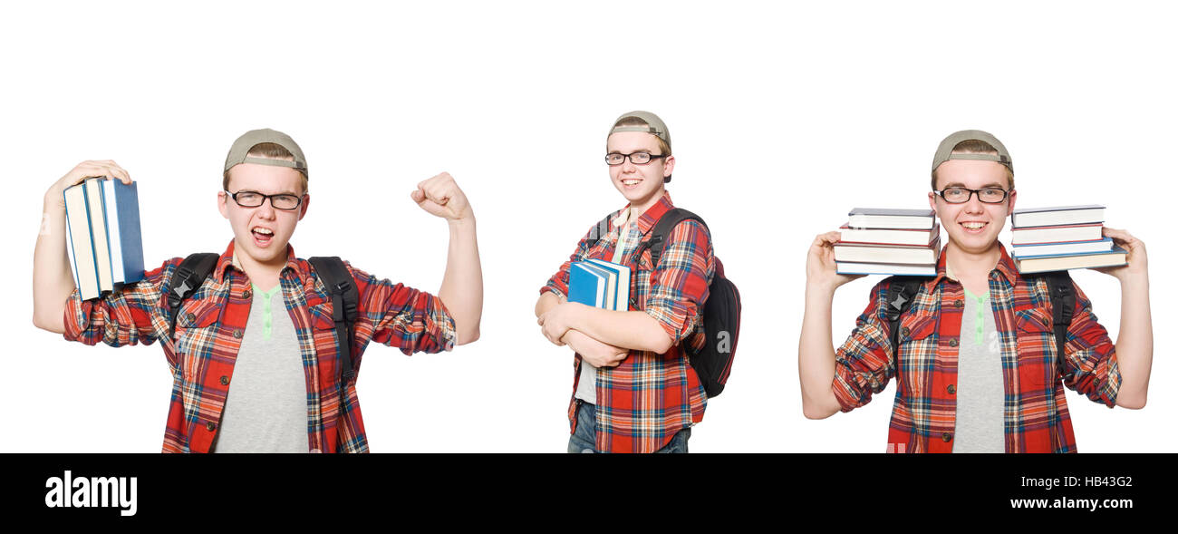 Composite photo of student with books Stock Photo - Alamy