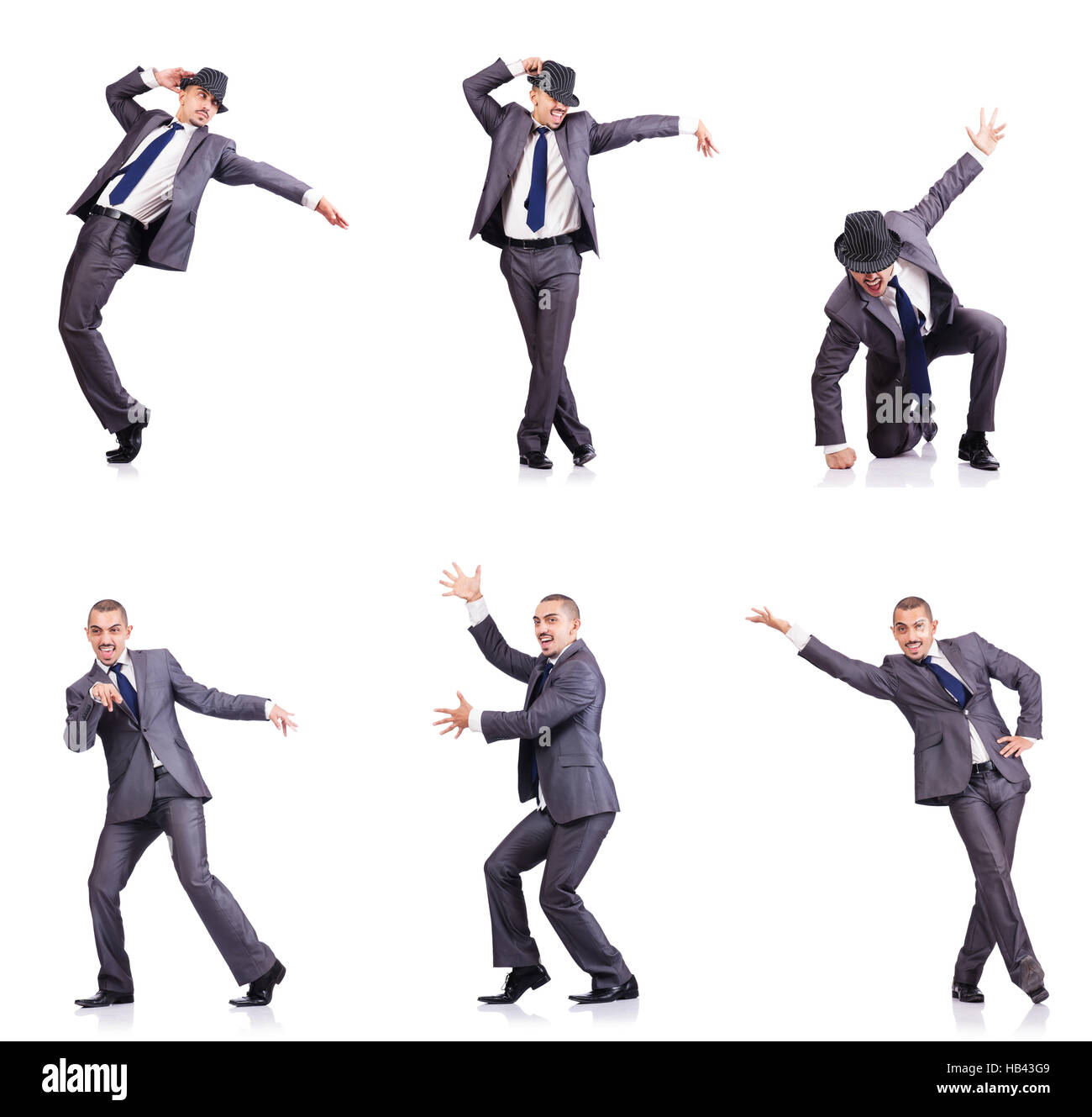 Dancing businessman isolated on white Stock Photo - Alamy