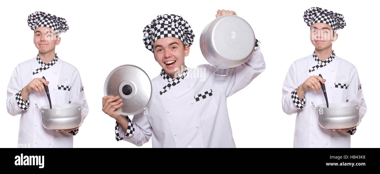 Set of photos with funny cook Stock Photo - Alamy