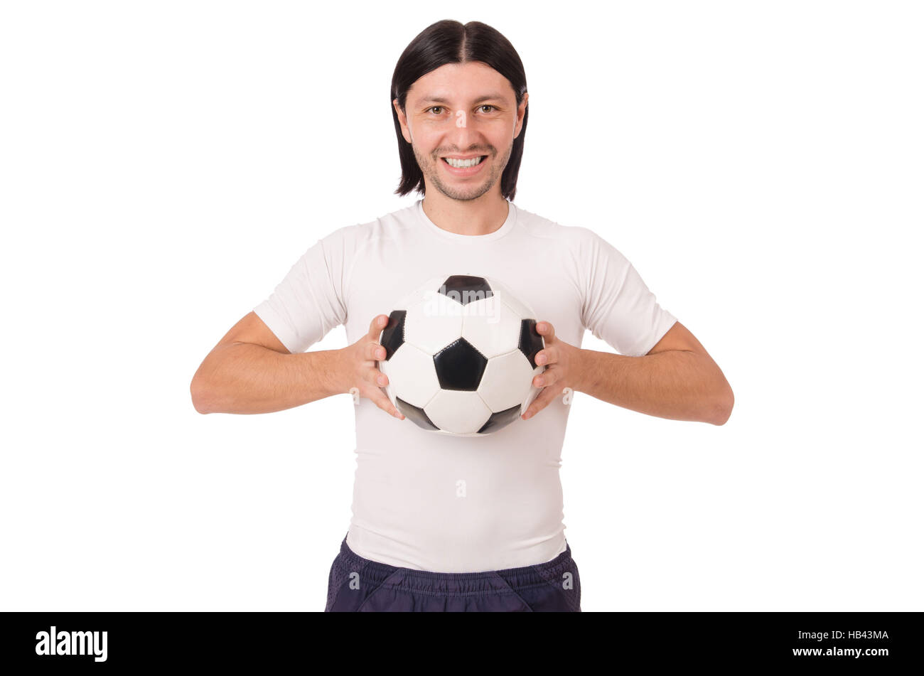 Young footballer isolated on the white Stock Photo - Alamy