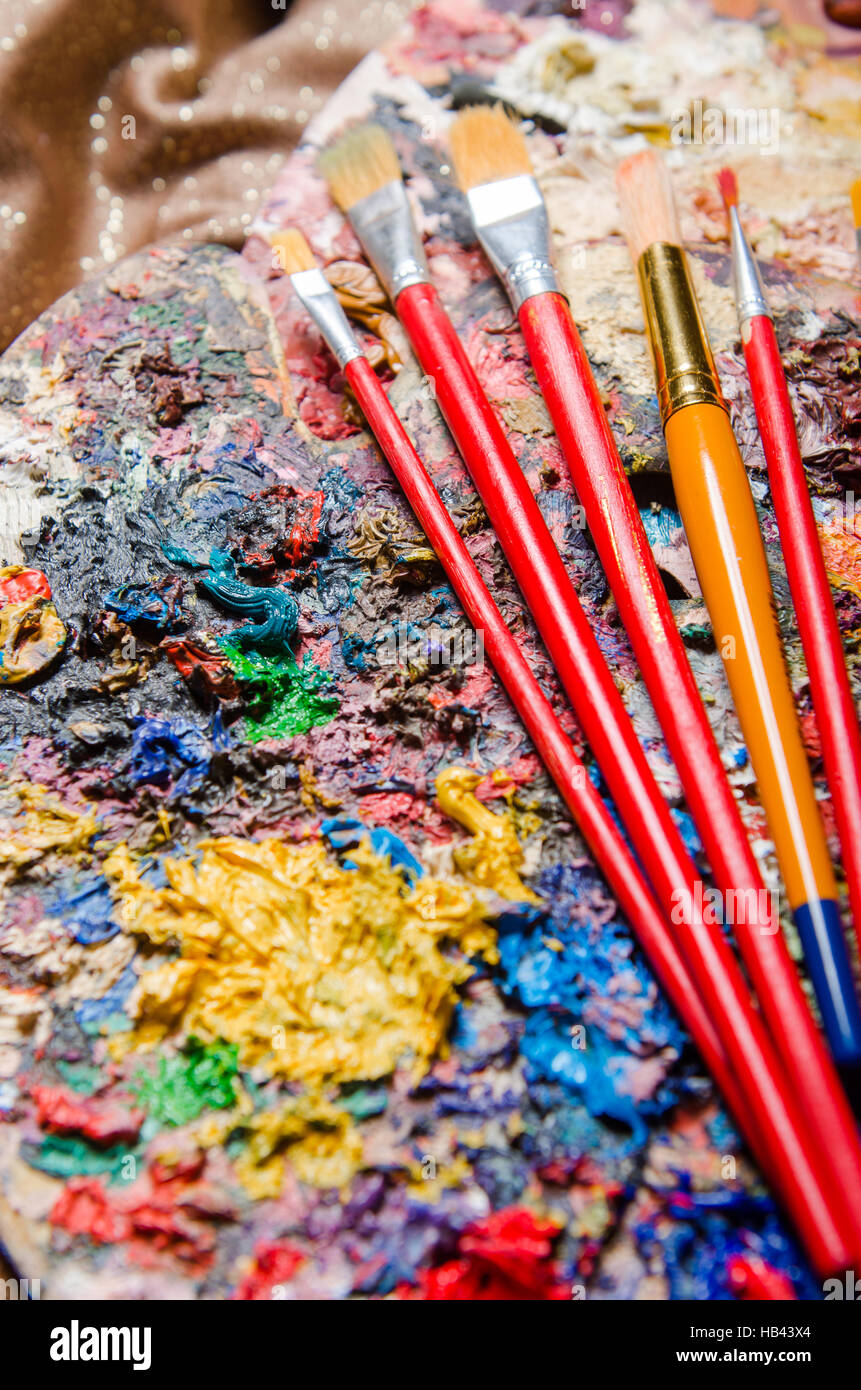 Artist palette in art concept Stock Photo - Alamy