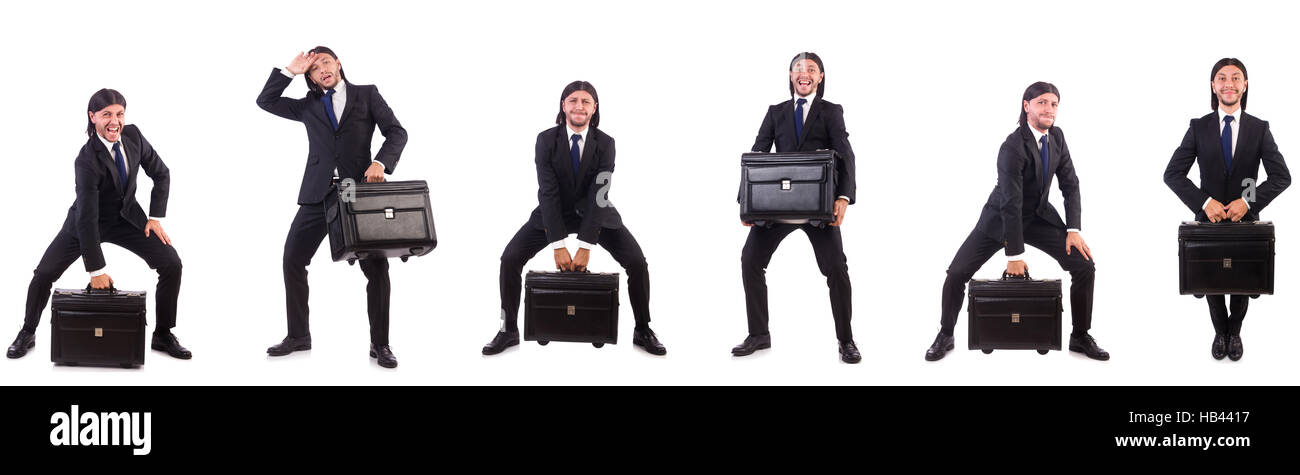 Businessman travelling isolated on white Stock Photo - Alamy