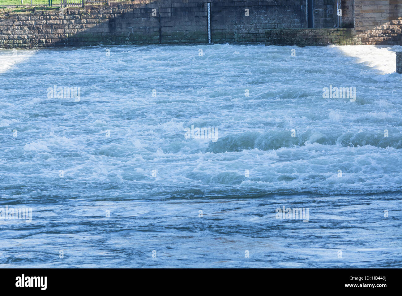 Flooded ship lock during heavy rain Stock Photo - Alamy
