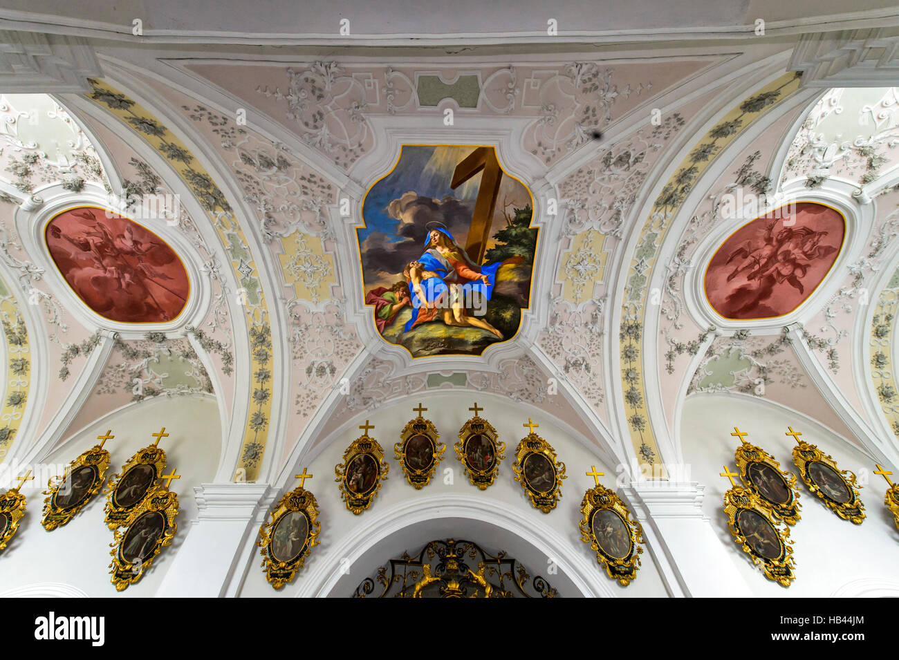 Vault painting above the portal to the Princes’ Tomb, basilica, Stams ...