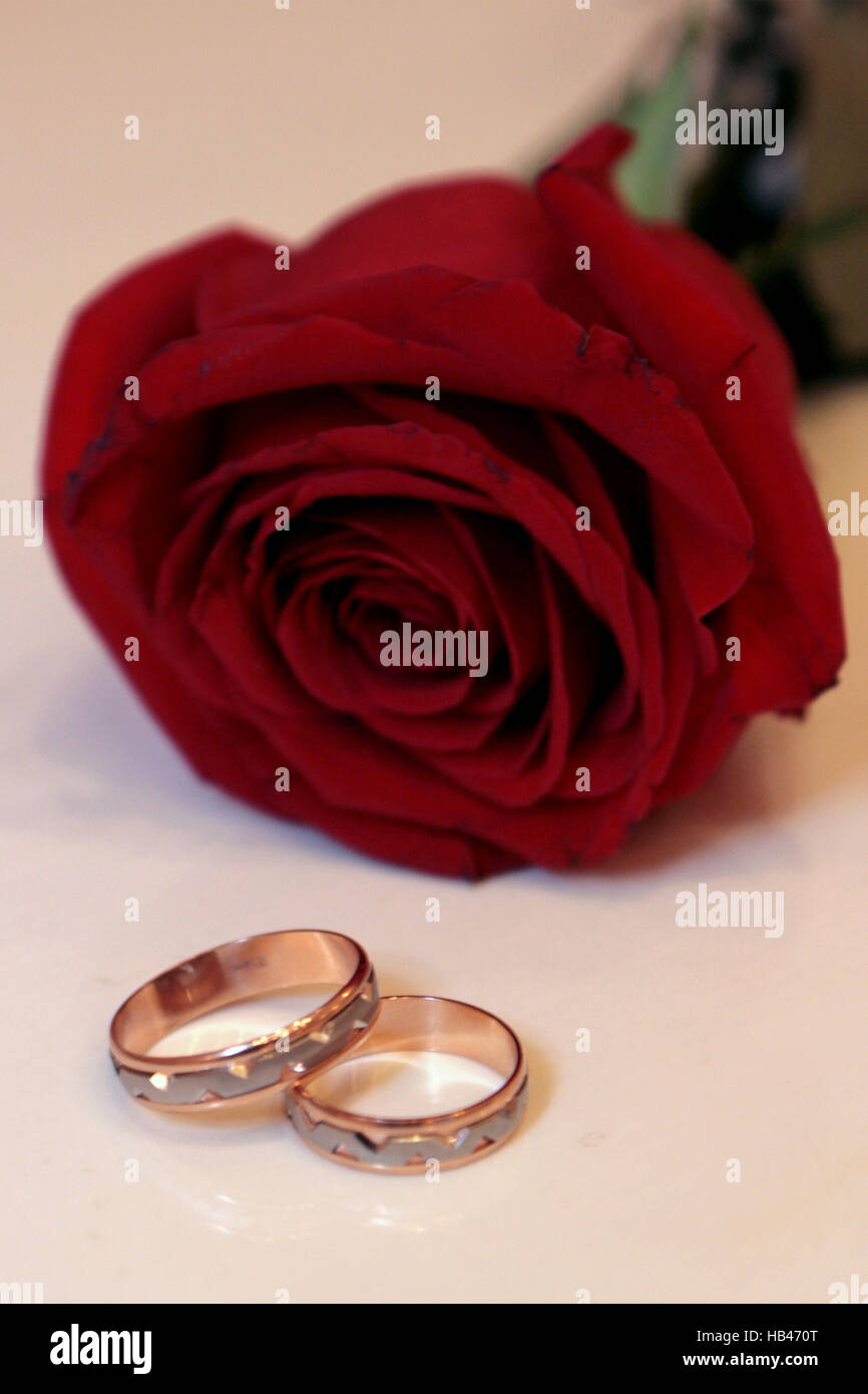 Two gold rings wedding ceremony hi-res stock photography and images - Alamy