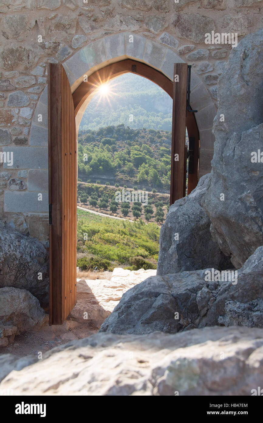 Looking through a gate Stock Photo - Alamy