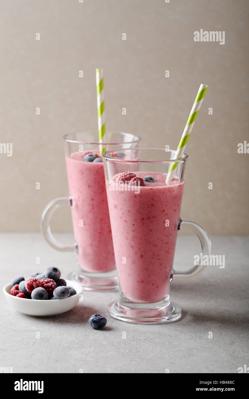 Two berry cocktails, healthy food Stock Photo - Alamy
