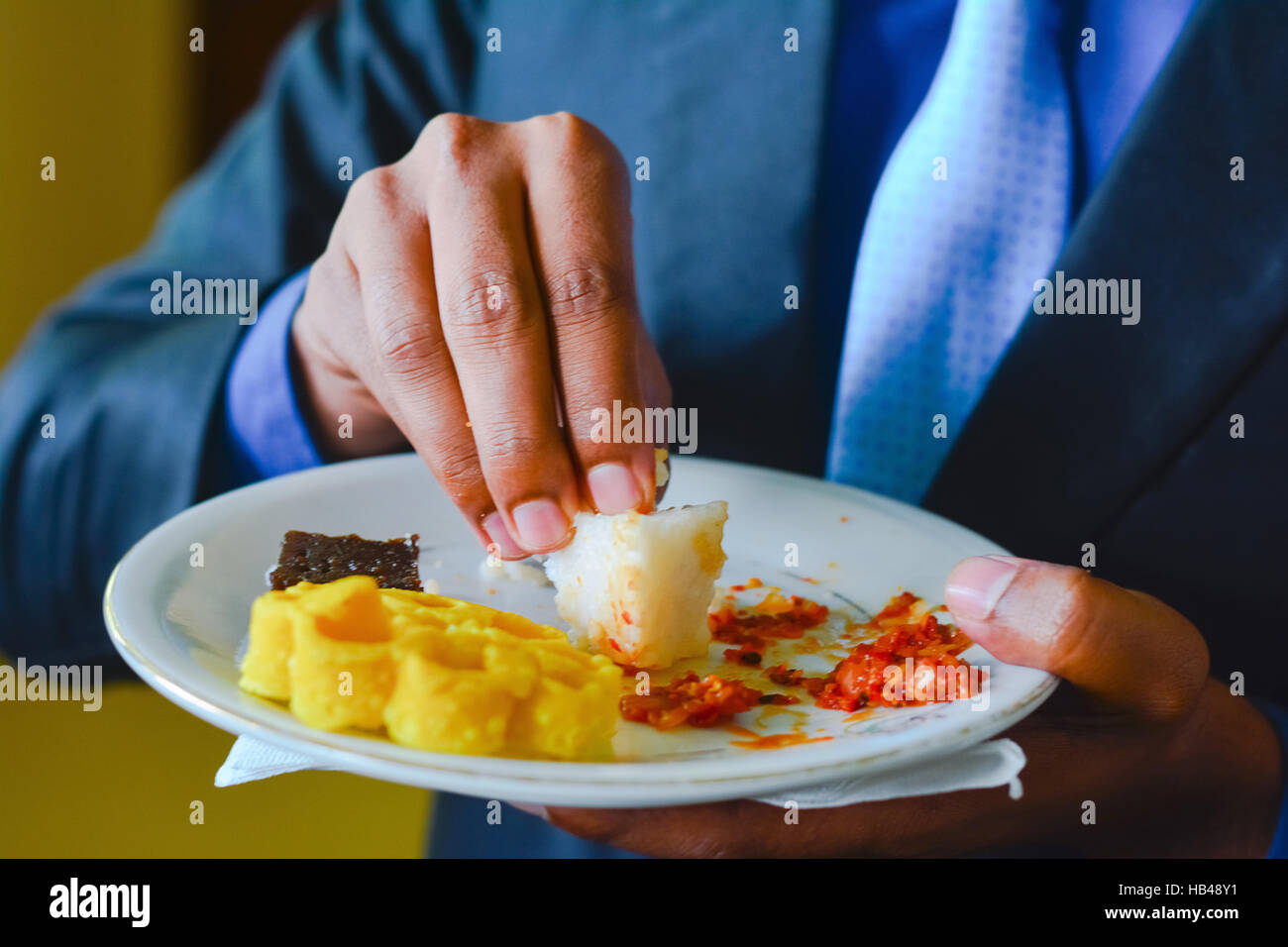 Kiribath, The milk rice is a traditional Sri Lankan food Stock Photo ...