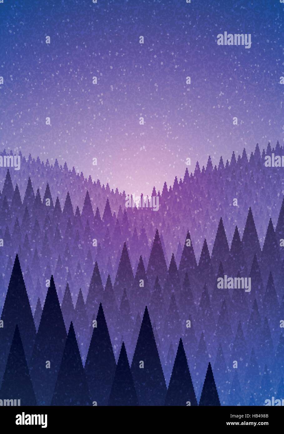 Abstract nature landscape. Forest early morning. Vector illustration ...